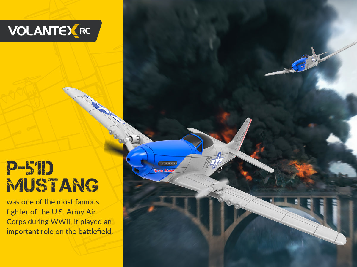 VolantexRC P-51 Mustang 2-CH Beginner Plane Review | EXHOBBY